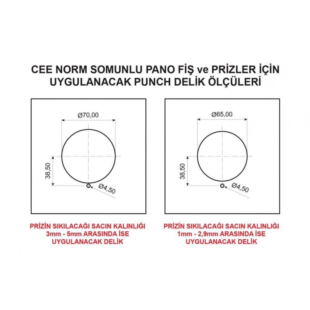 En Uygun Bemis IP44 CEE Norm 5/16A Somunlu Priz 380V - 450V BC1-1505-2440