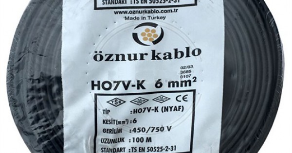 En Uygun Öznur 6 NYAF Kablo Siyah 100 Metre